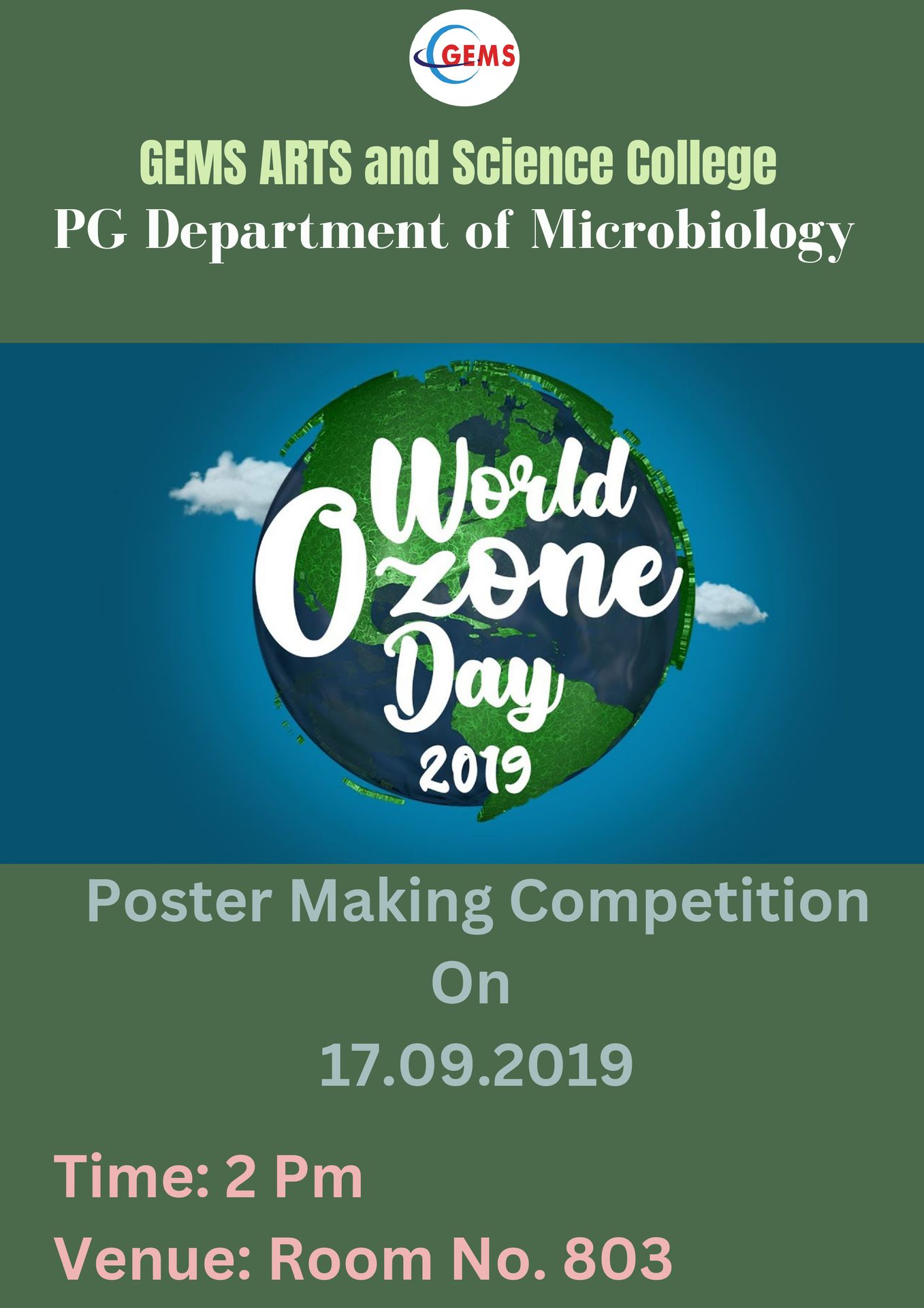 World Ozone Day: Poster Making Competition by PG Department of Microbiology | GemsCollege